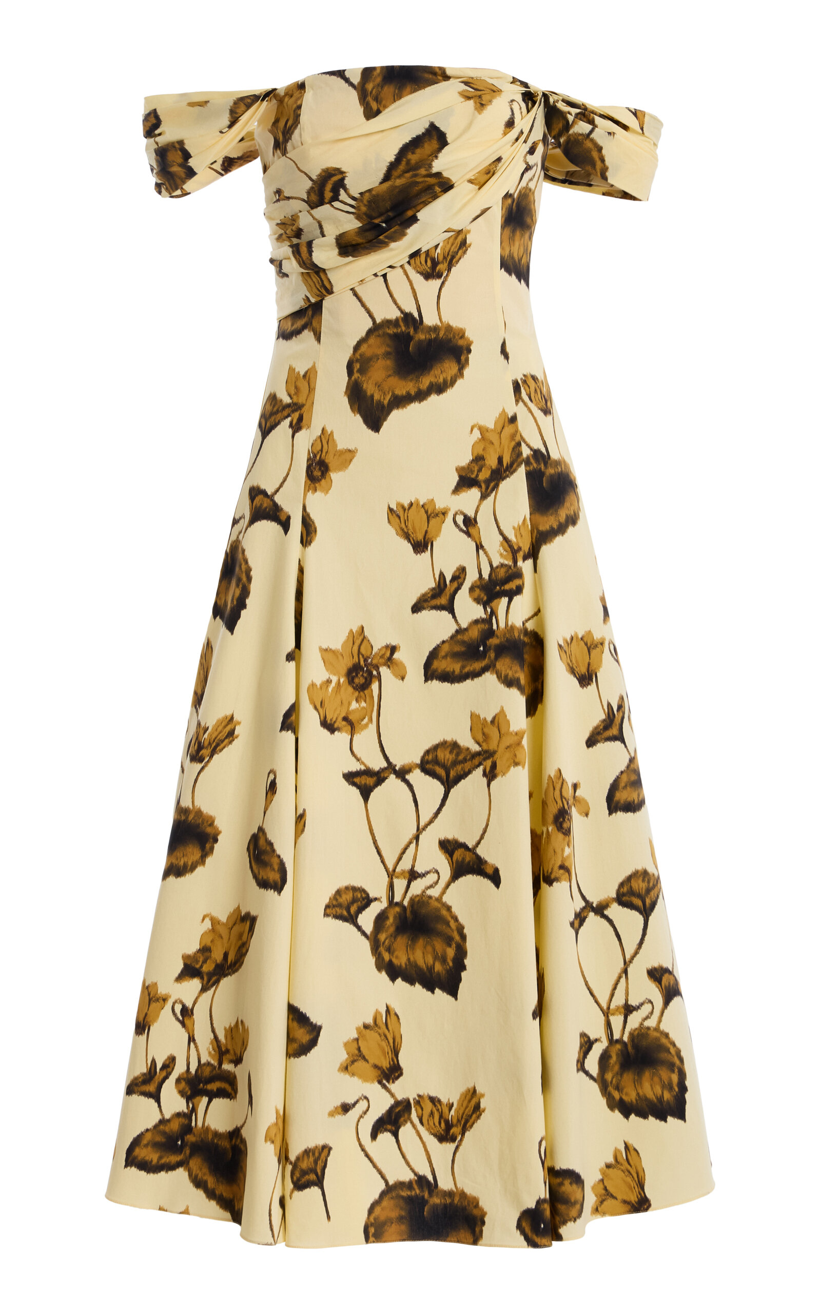 asos golden floral bardot midi dress Rent ASOS DESIGN Petite Crochet Bardot Midi Dress In Ditsy And Stripe Mix  Print main image 1