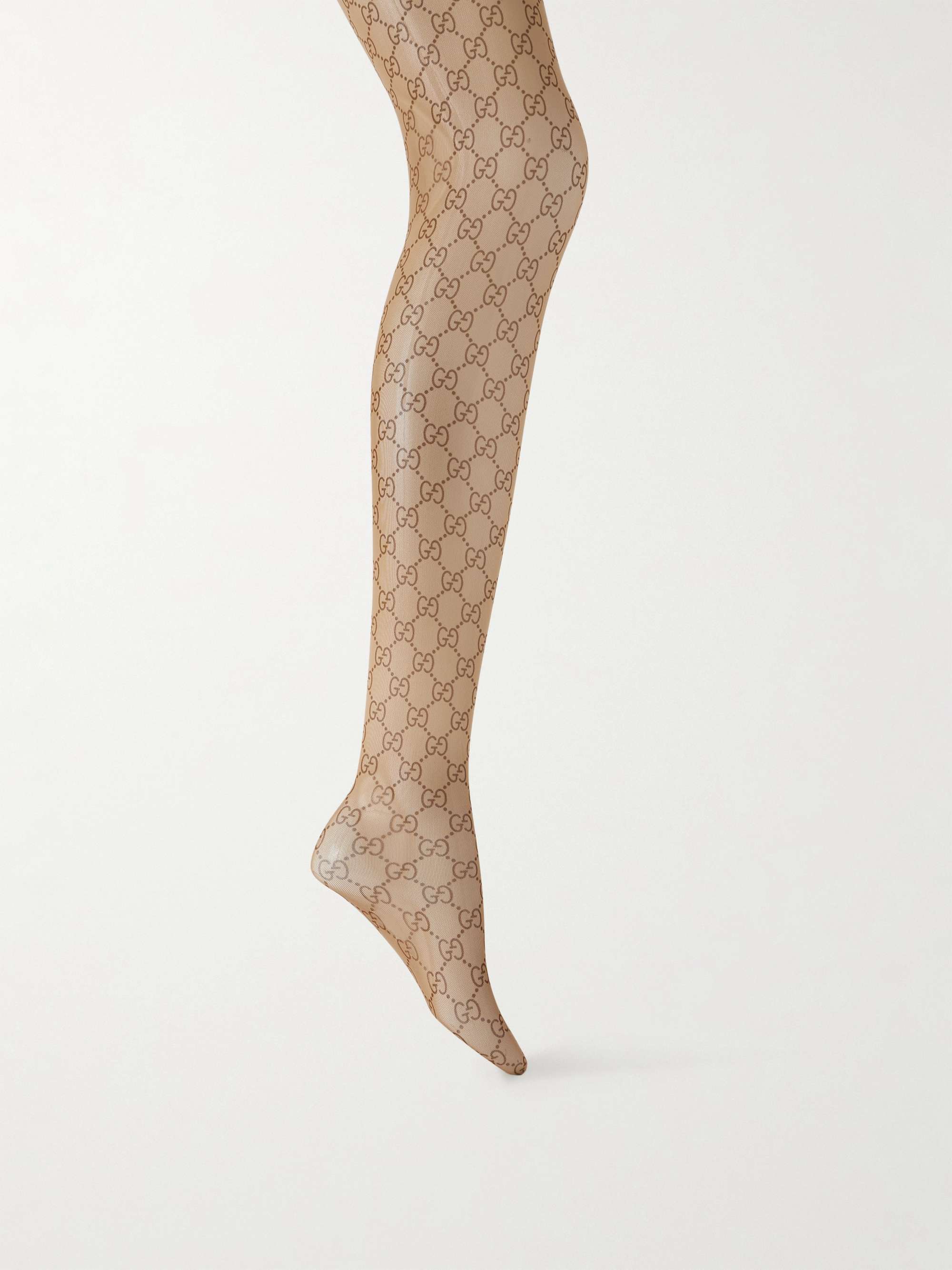 GUCCI GG ロゴタイツ 肌色 Gucci Gg Monogram Tights - Beige | Editorialist