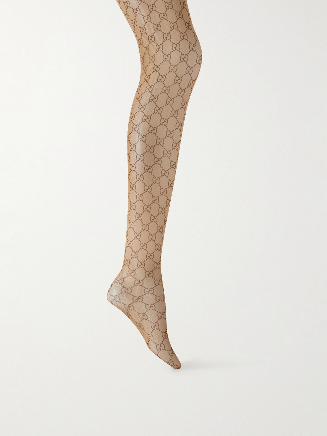 Gucci Gg Embroidered Crystal Tights Black Editorialist