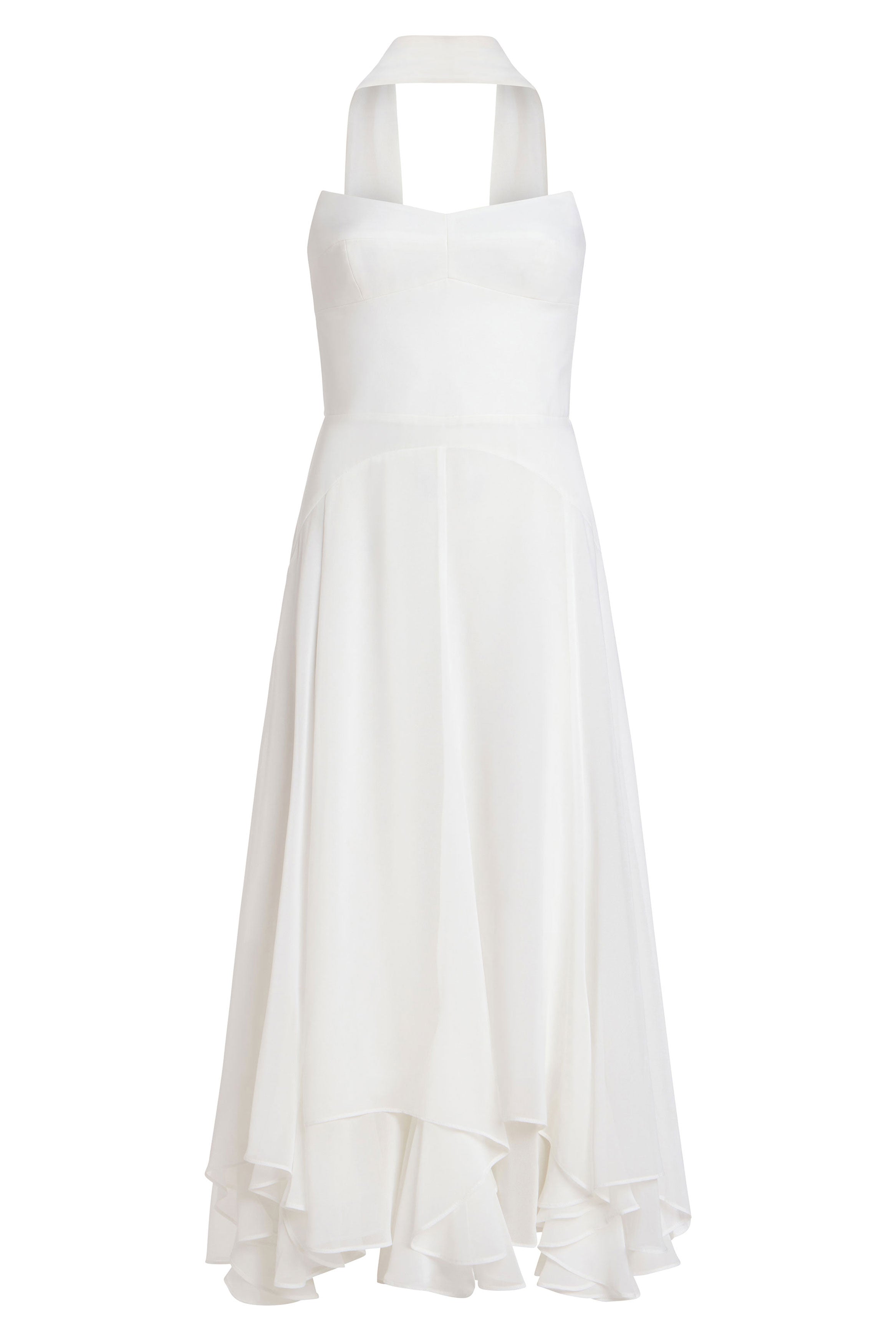 white christmas dresses Top It Off Strapless Frill Trim Maxi Dress Butter main image 0