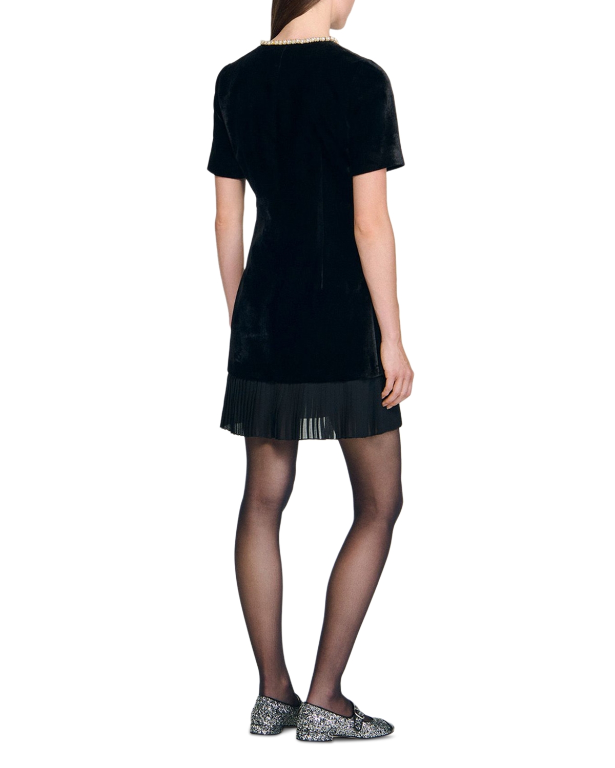knee length dresses for ladies Laurel Velvet Skater Short Dress With Pockets main image 0