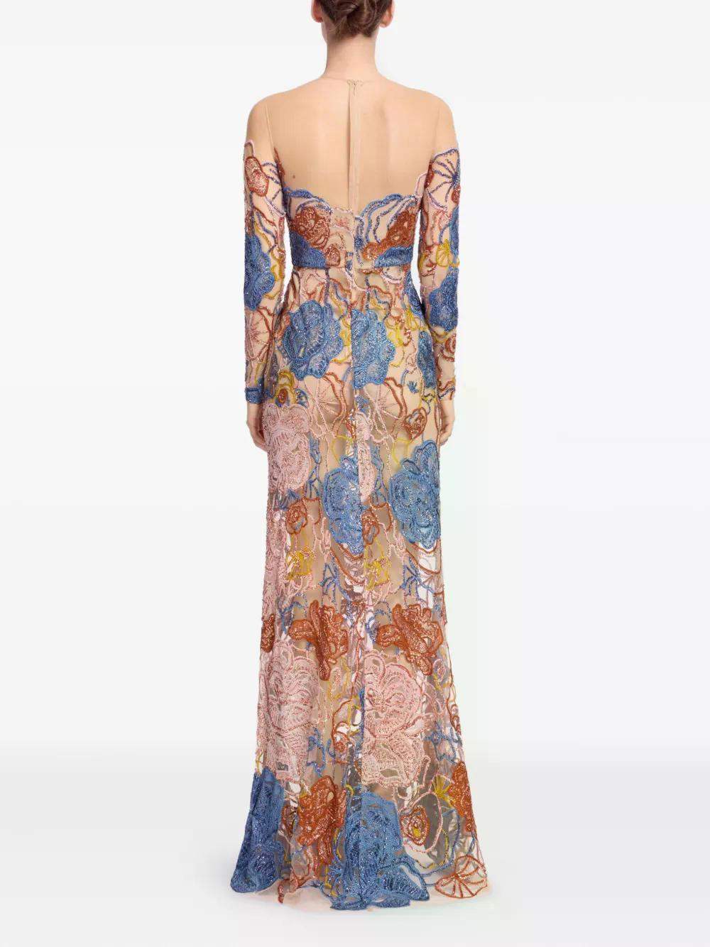 mac duggal all over sequin floral embroidered maxi dress Mac Duggal Women's Floral Embroidered Strapless Ruffle Midi Dress - Pink - Size 4 main image 1