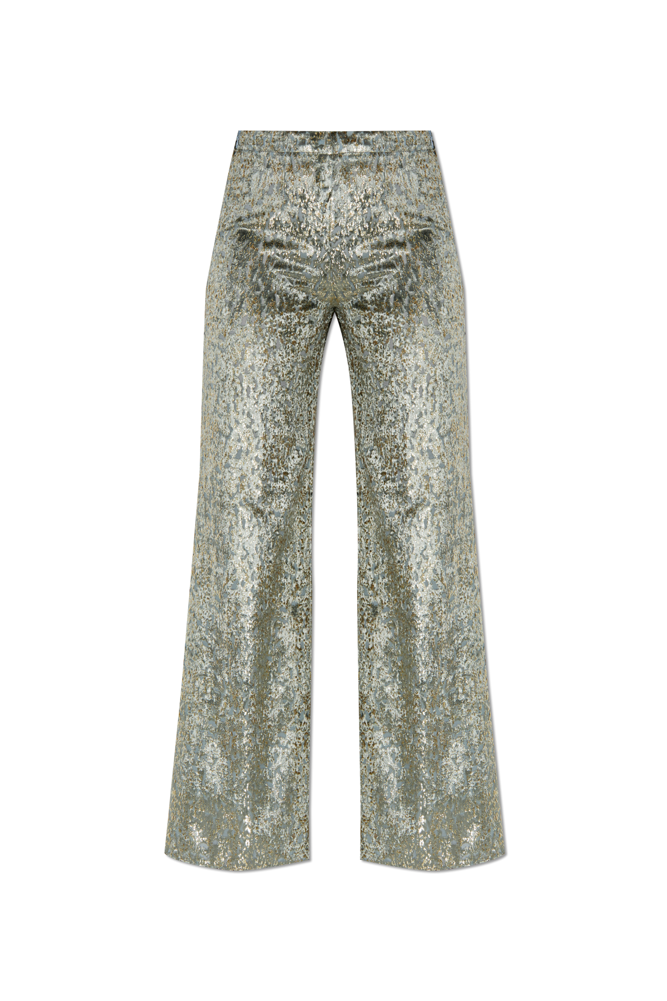 FORTE_FORTE Velvet Wide-Leg Trousers with Lurex Thread