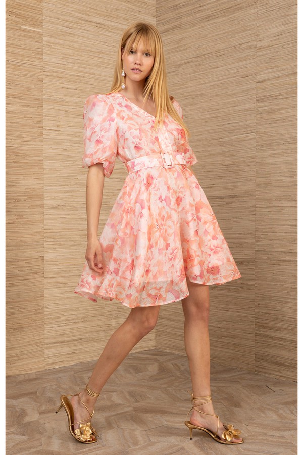 Hale Bob Ensley Organza Mini Dress In Pink - 25% Off | Editorialist