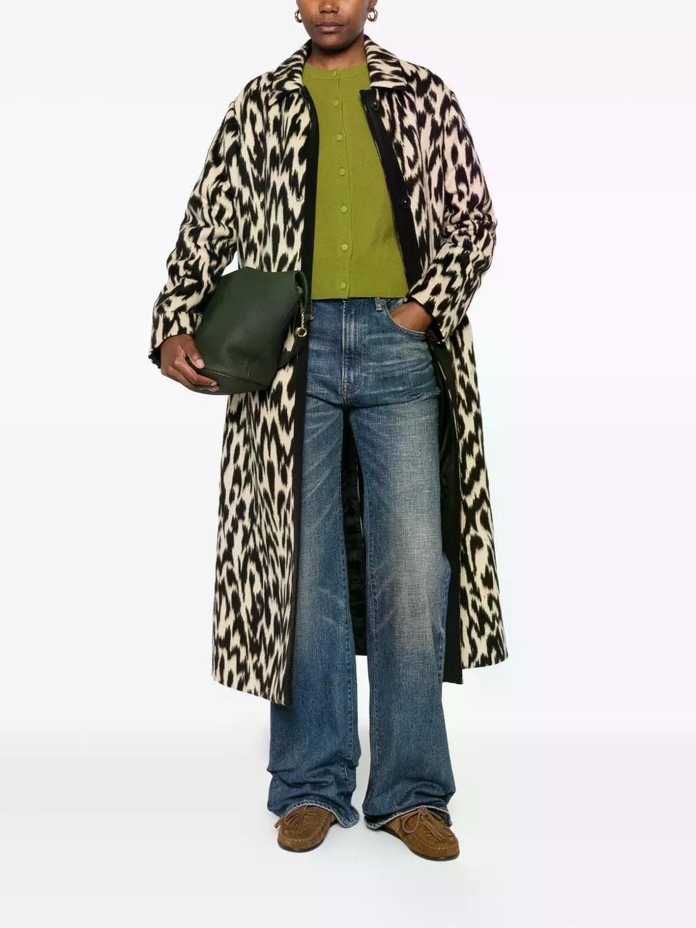 FORTE_FORTE Animal-Print Button Coat
