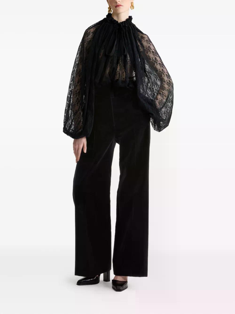 PATOU Lace Drawstring Top