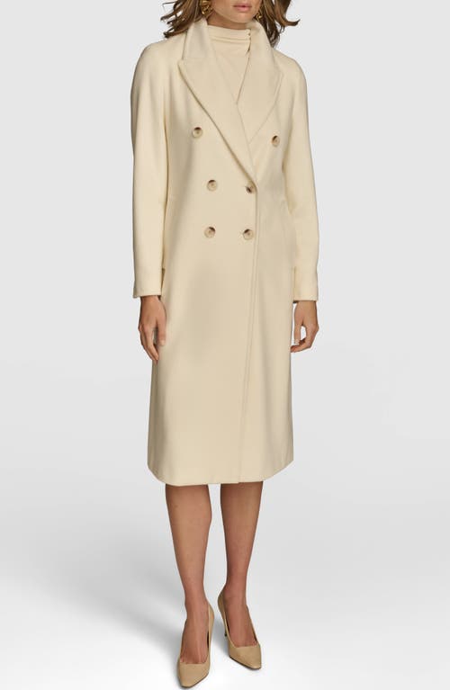 DONNA KARAN NEW YORK Tailored Double Breasted Wool Blend Coat