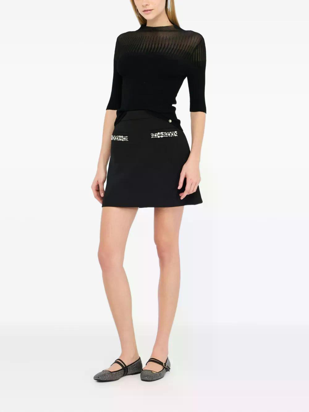 LIU JO Rhinestone Pocket Mini Skirt
