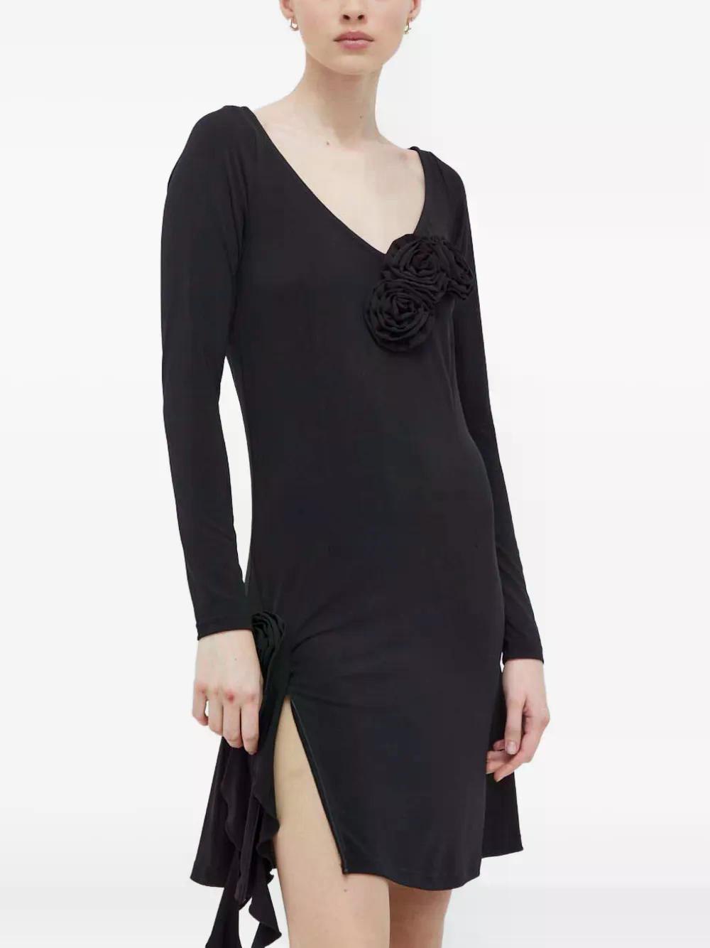 RÉSUMÉ Floral Appliqué Slit Dress