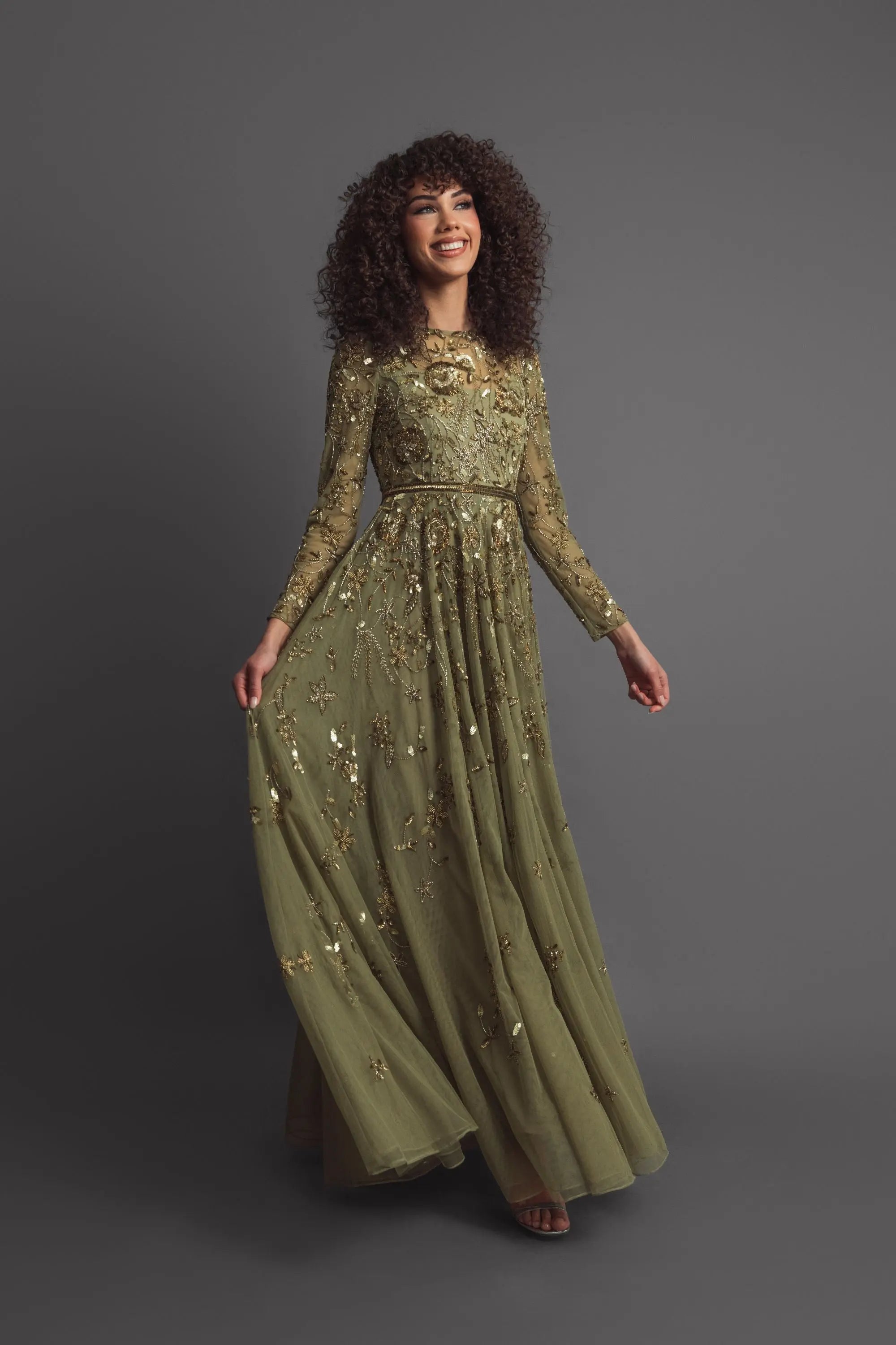 green emerald velvet dress Mac Duggal 26590 Satin A-Line Evening Dress – Mydressline main image 1