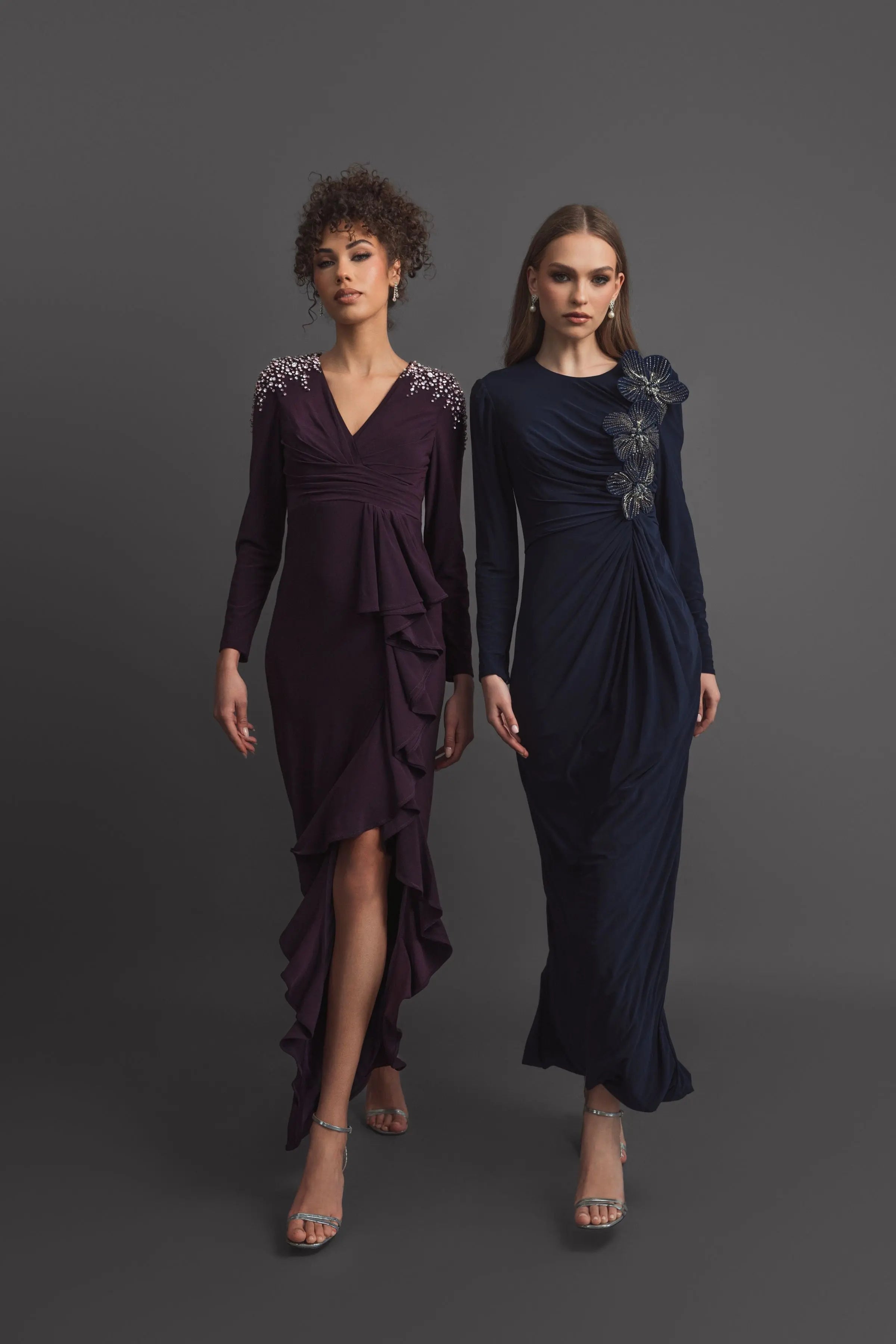 MAC DUGGAL Ieena for Mac Duggal Embellished Long Sleeve Gown