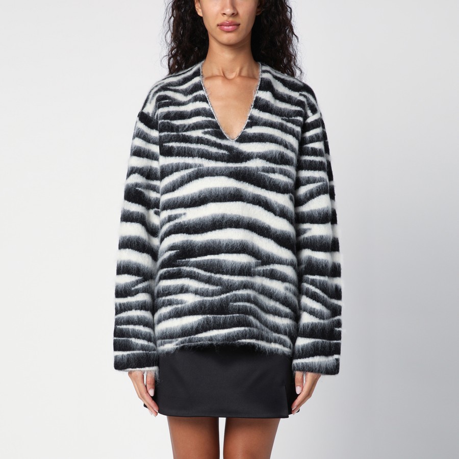 Marc Jacobs Zebra Patterned Jumper - Black - 60% Off