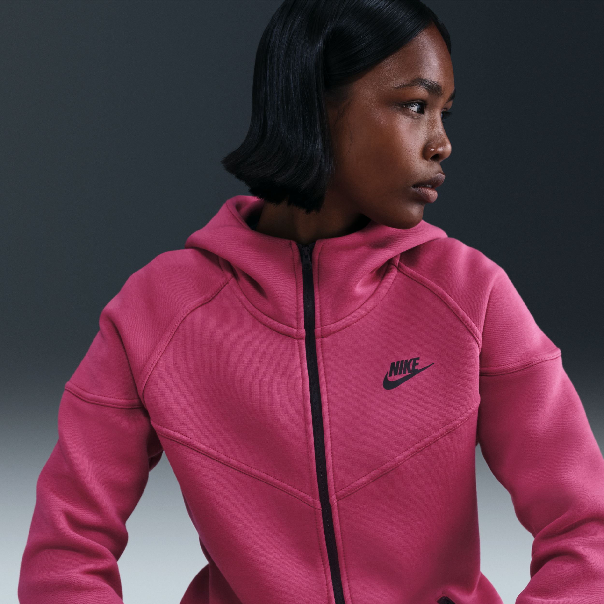 pink nike tech hoodie