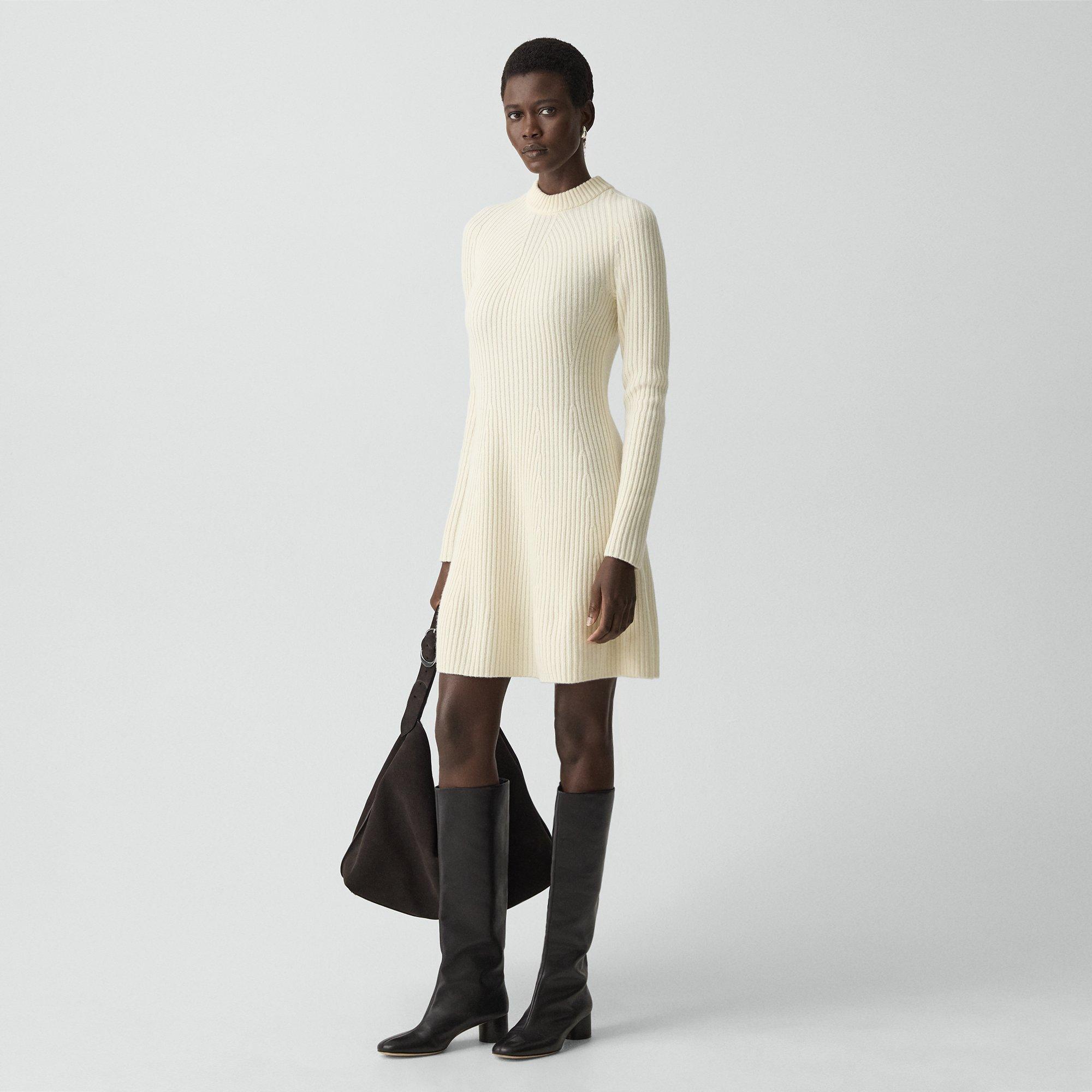 ralph lauren fit and flare sweater dress Ralph Lauren Roundneck Crocheted Fit Flare Lined Sweater Dress XL F8
