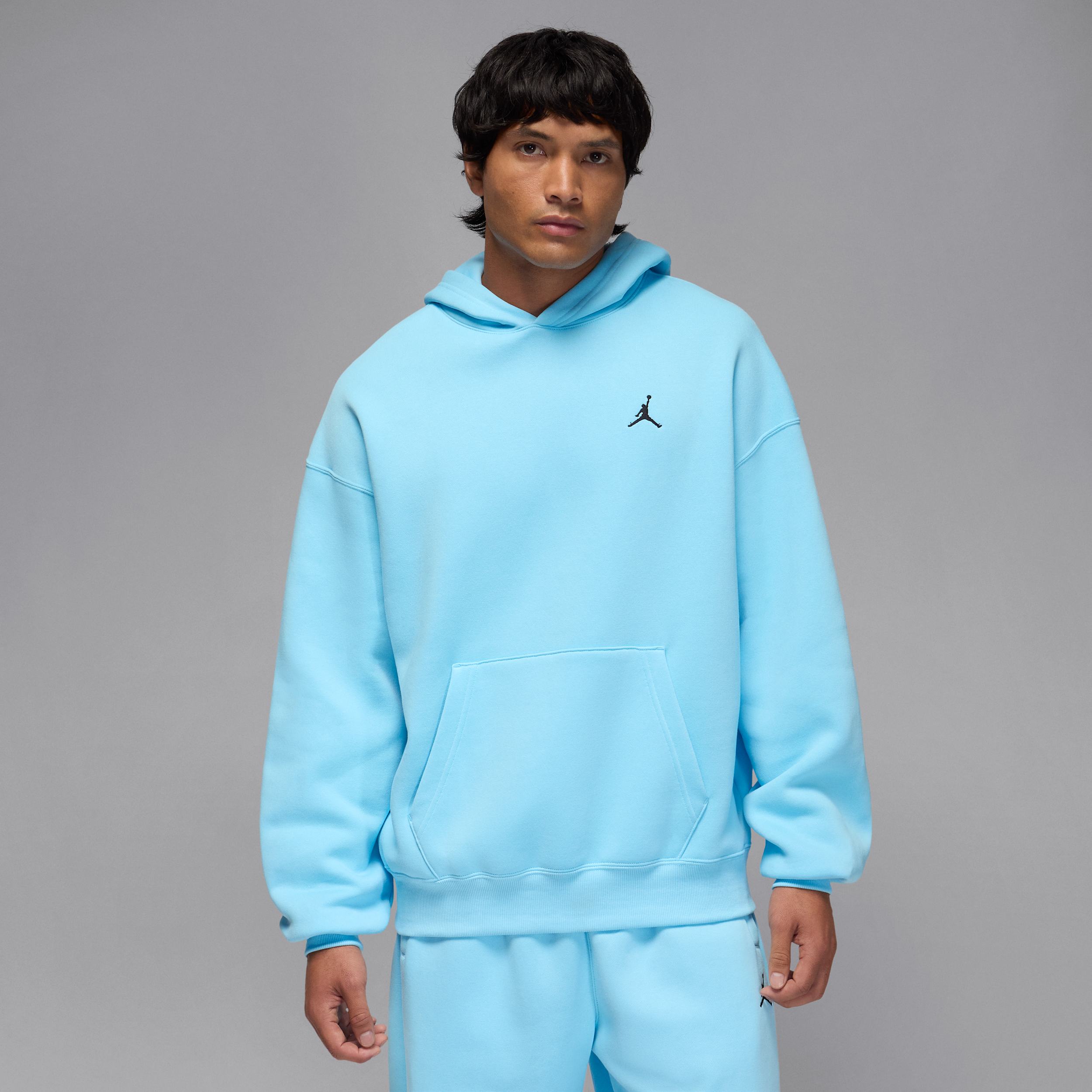 jordan flight fleece graphic hoodie blue