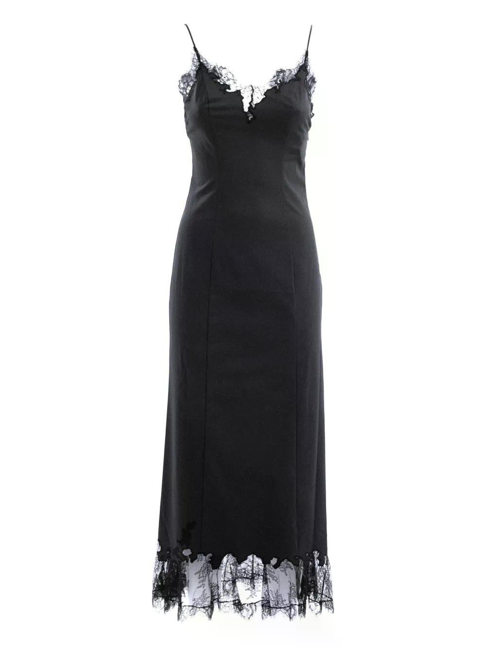 Staud Lace Trim Maxi Dress - Black