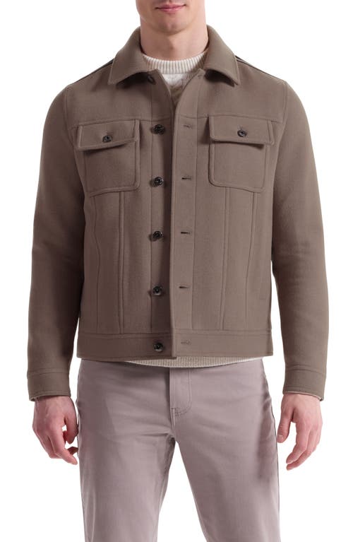 BUGATCHI Hybrid Melton and Leather Trucker Jacket