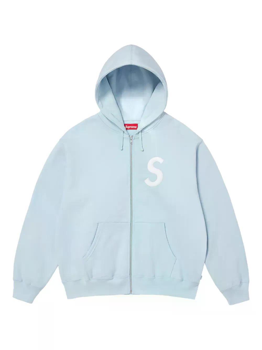 Supreme S Logo Zip-Up Hoodie - Blue | Editorialist