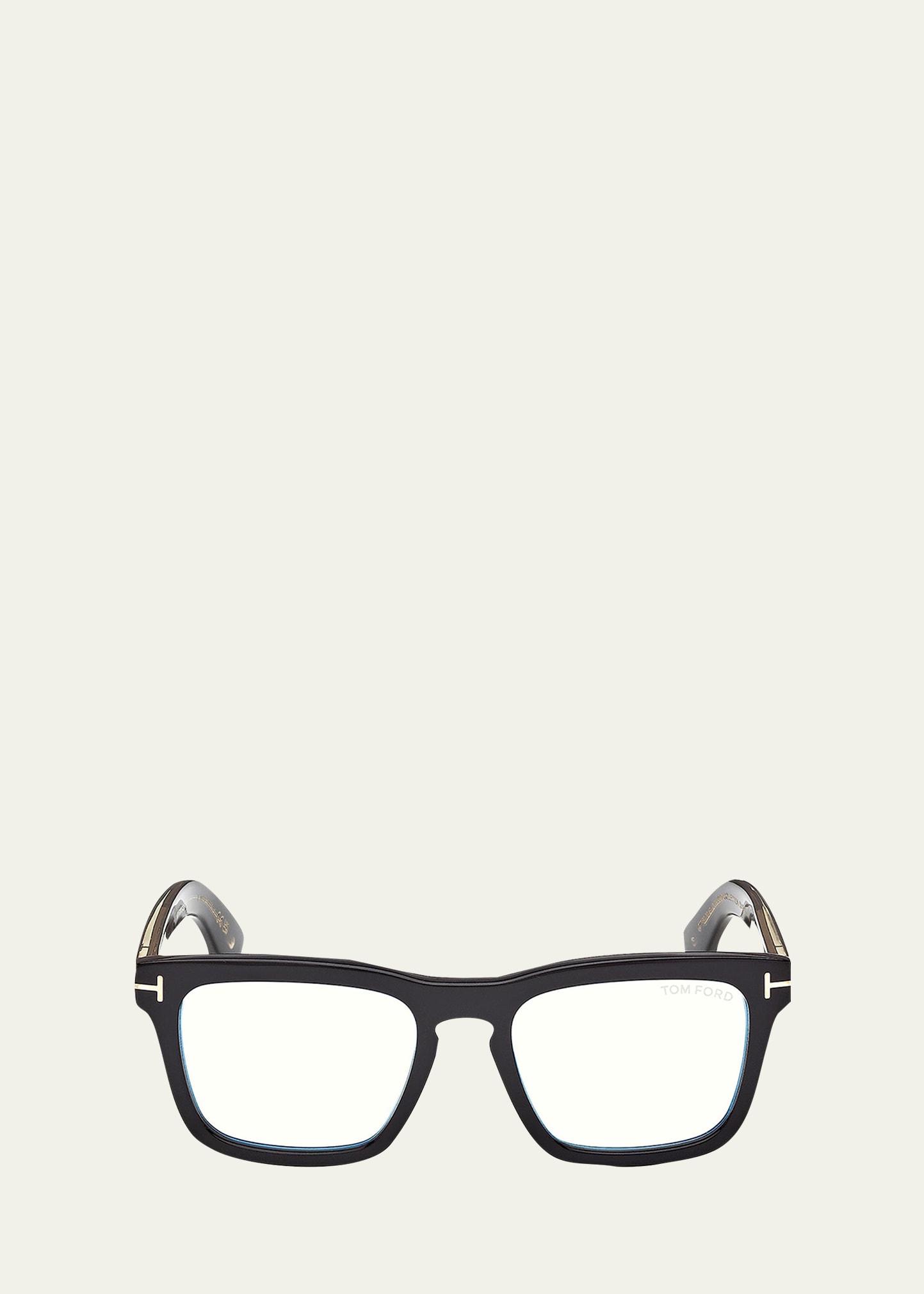 Tom Ford Icon Square Acetate Blue Block Optical Glasses With Clip-On ...