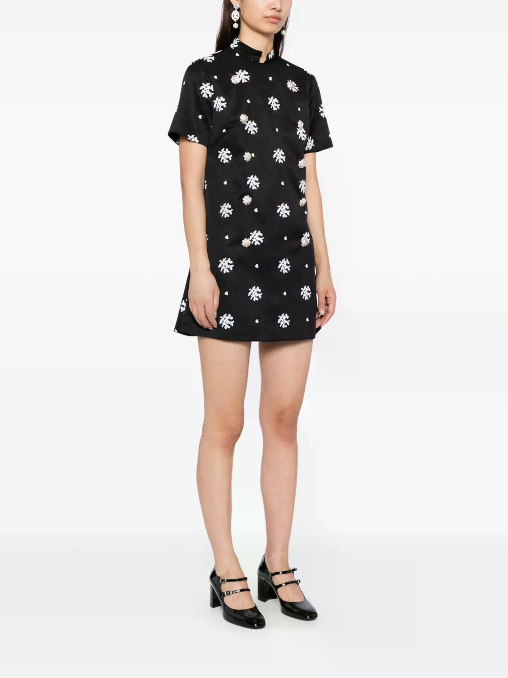 Versace Virtus Animalier Embroidered Mini Dress - Black | Editorialist Versace Virtus Animalier Embroidered Mini Dress - Black | Editorialist
