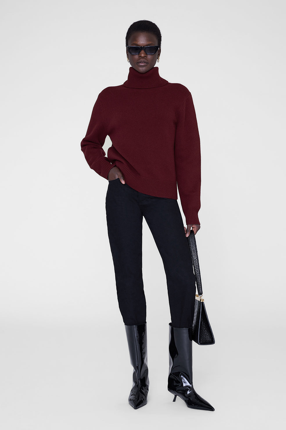 Anine Bing Idra Sweater In Cabernet - 30% Off | Editorialist