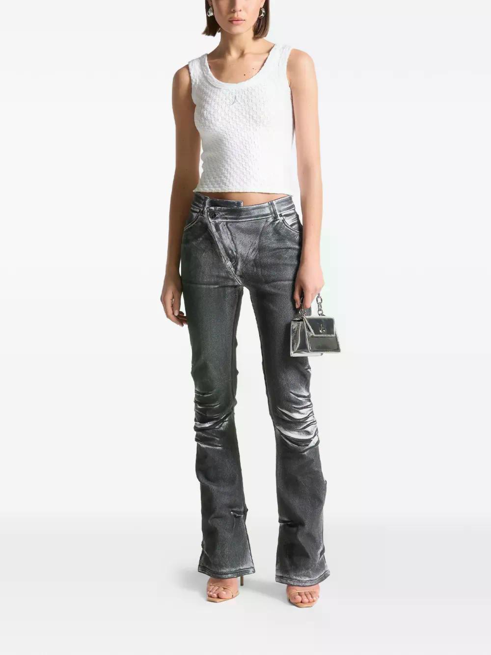 MANIÈRE DE VOIR Oil Print Tacked Jeans