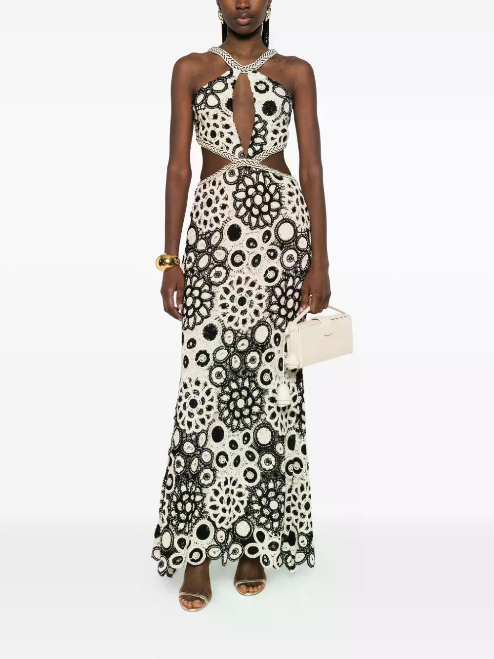 PATBO Floral Cut-Out Maxi Dress