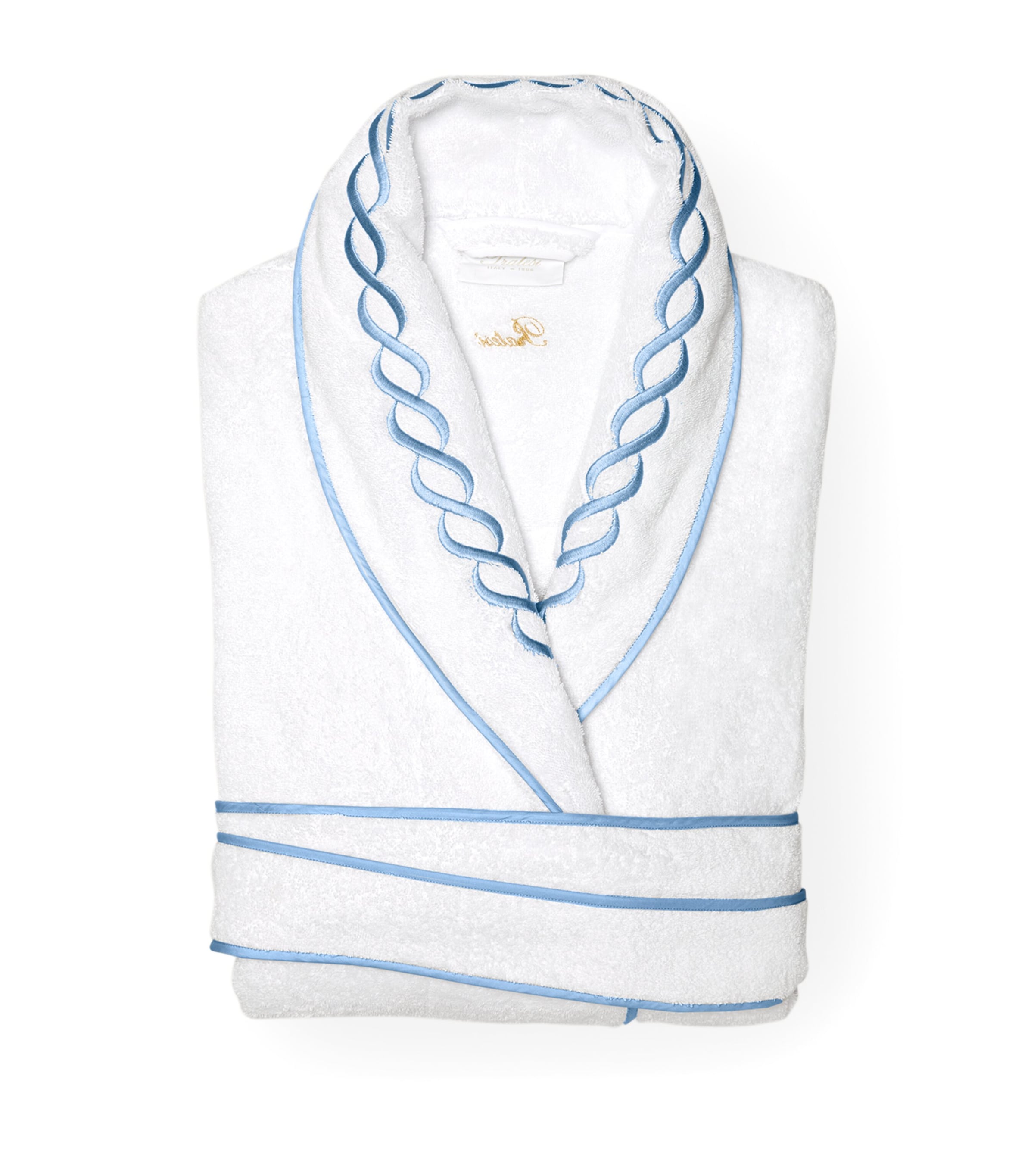 Pratesi Cotton Treccia Bathrobe - Blue | Editorialist