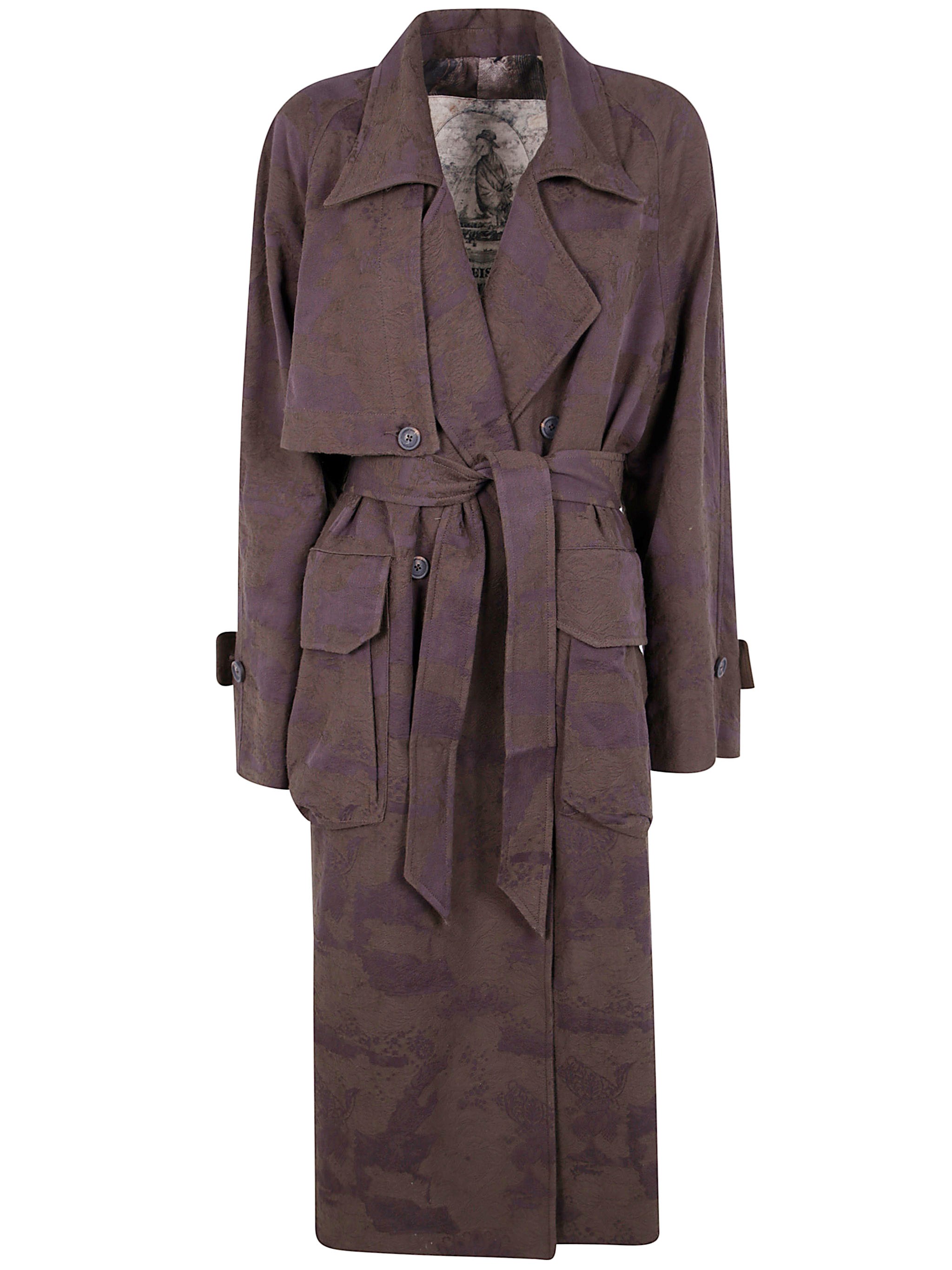 Ziggy Chen Jacquard Trench Coat - Multi | Editorialist