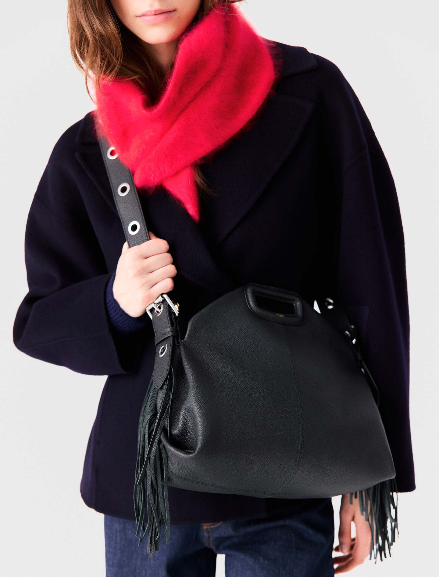 MAJE Maje Grained Leather Miss M Bag