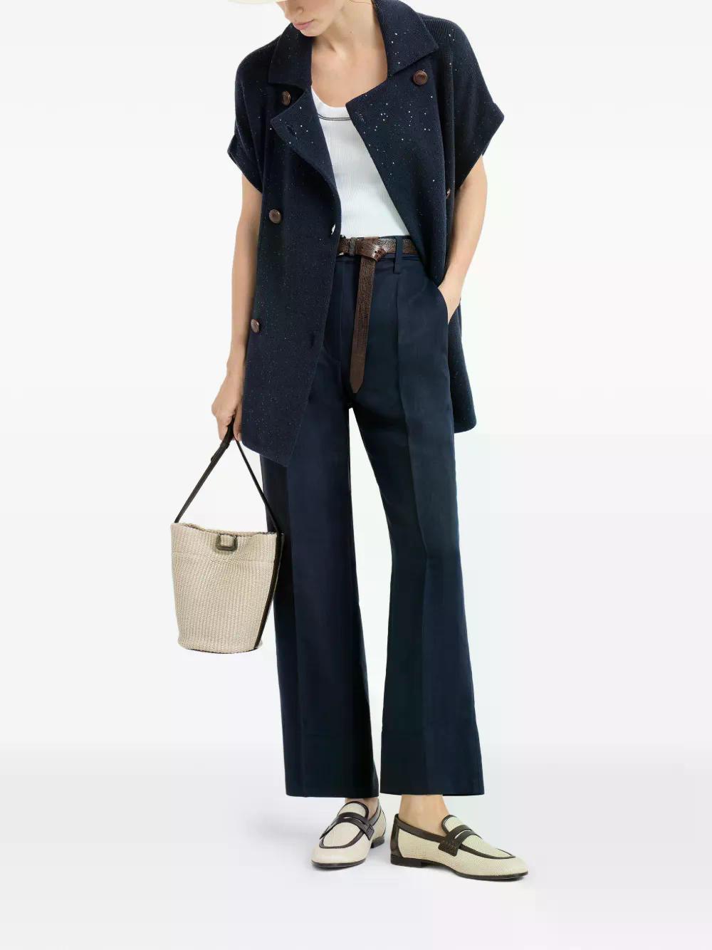 BRUNELLO CUCINELLI Double-Breasted Tie Knit Vest