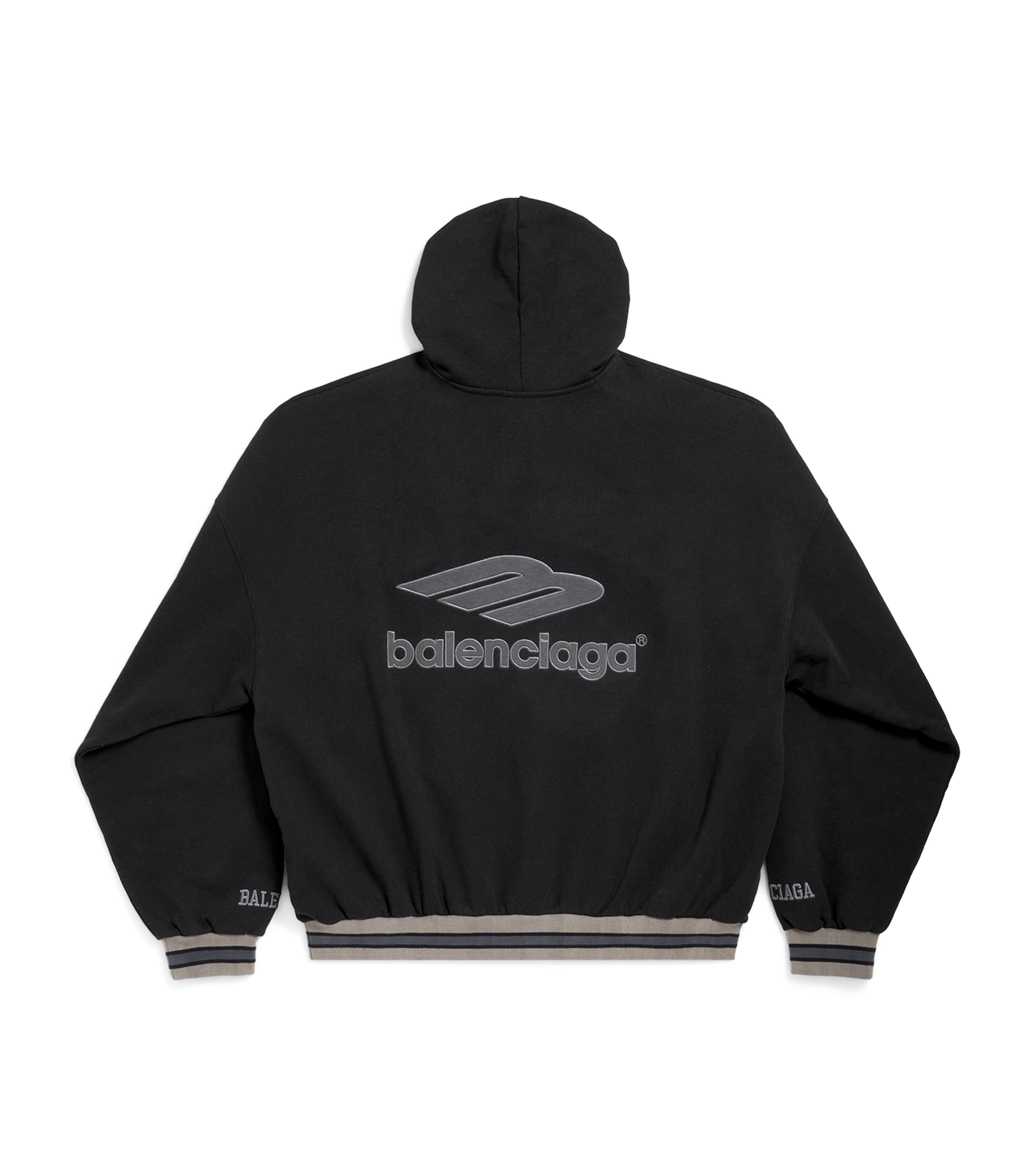Balenciaga Cotton Bb Garderobe Oversized Hoodie - Black | Editorialist