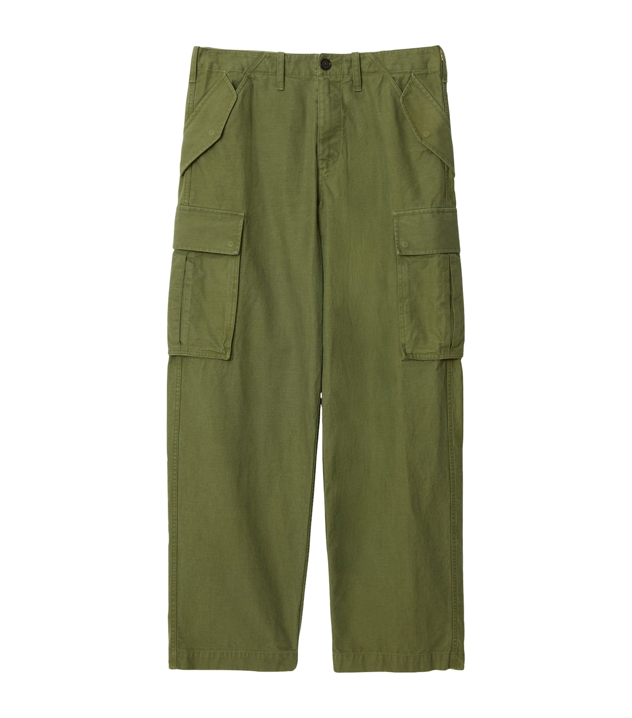 Burberry Cotton Oversized Cargo Trousers - Green | Editorialist