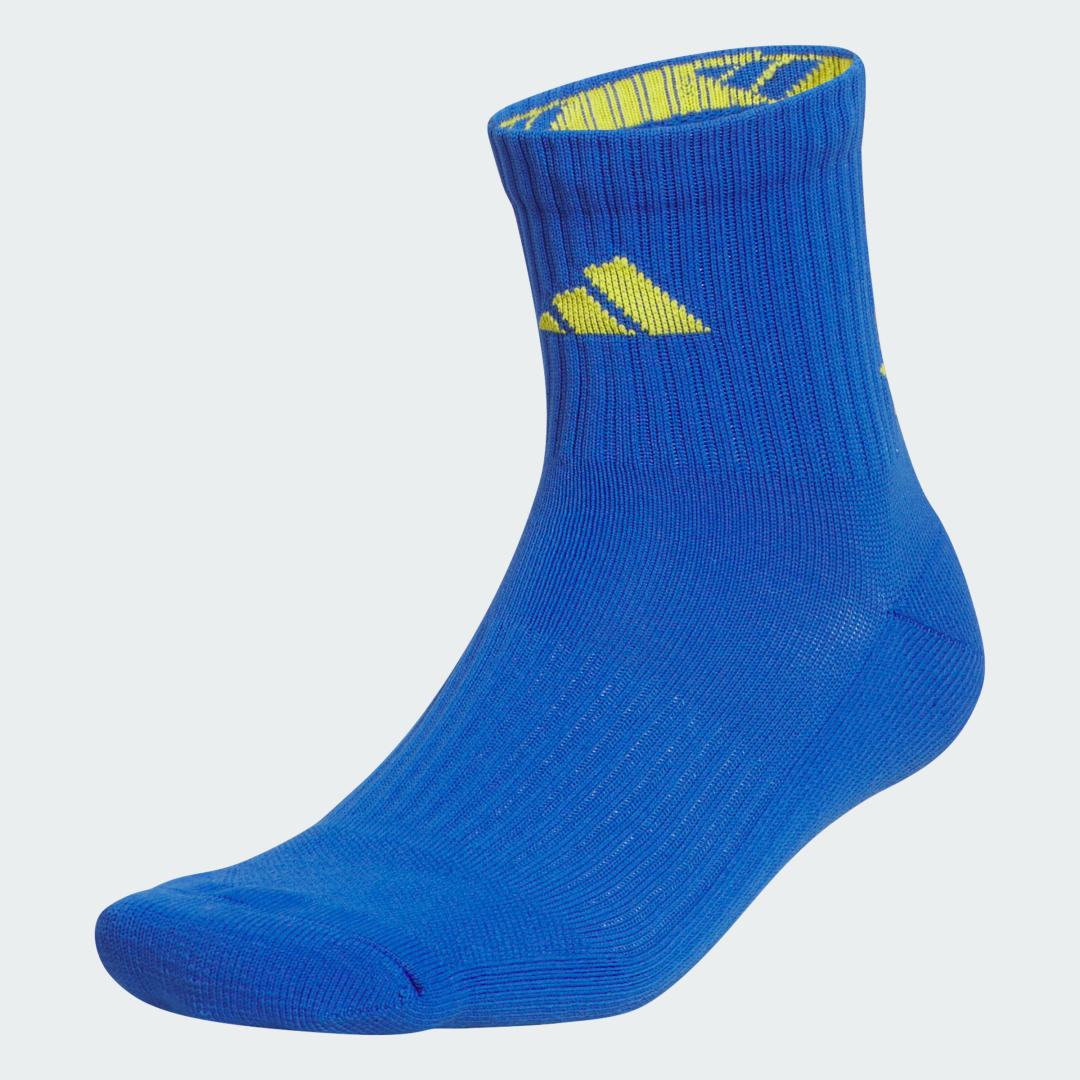 Adidas Pure Training High Quarter Sock - Blue / Yellow | Editorialist