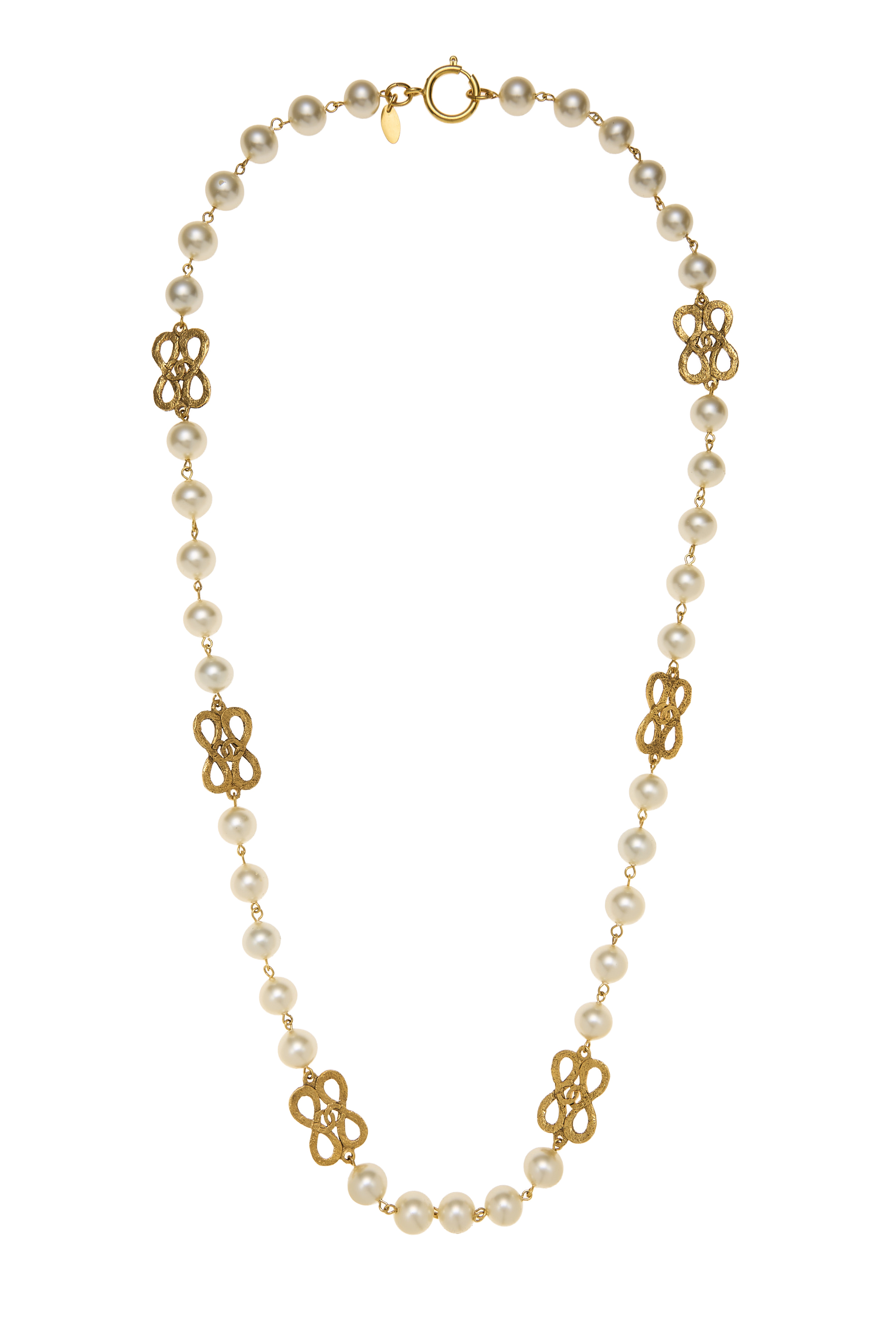 Chanel Faux Pearl Infinity Necklace - Gold | Editorialist