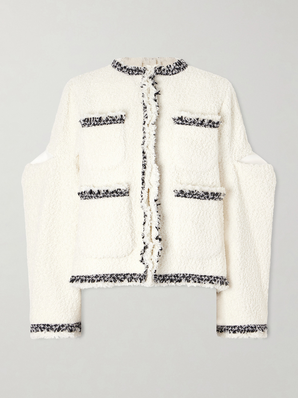 Sacai Tweed Jacket - Off-White | Editorialist