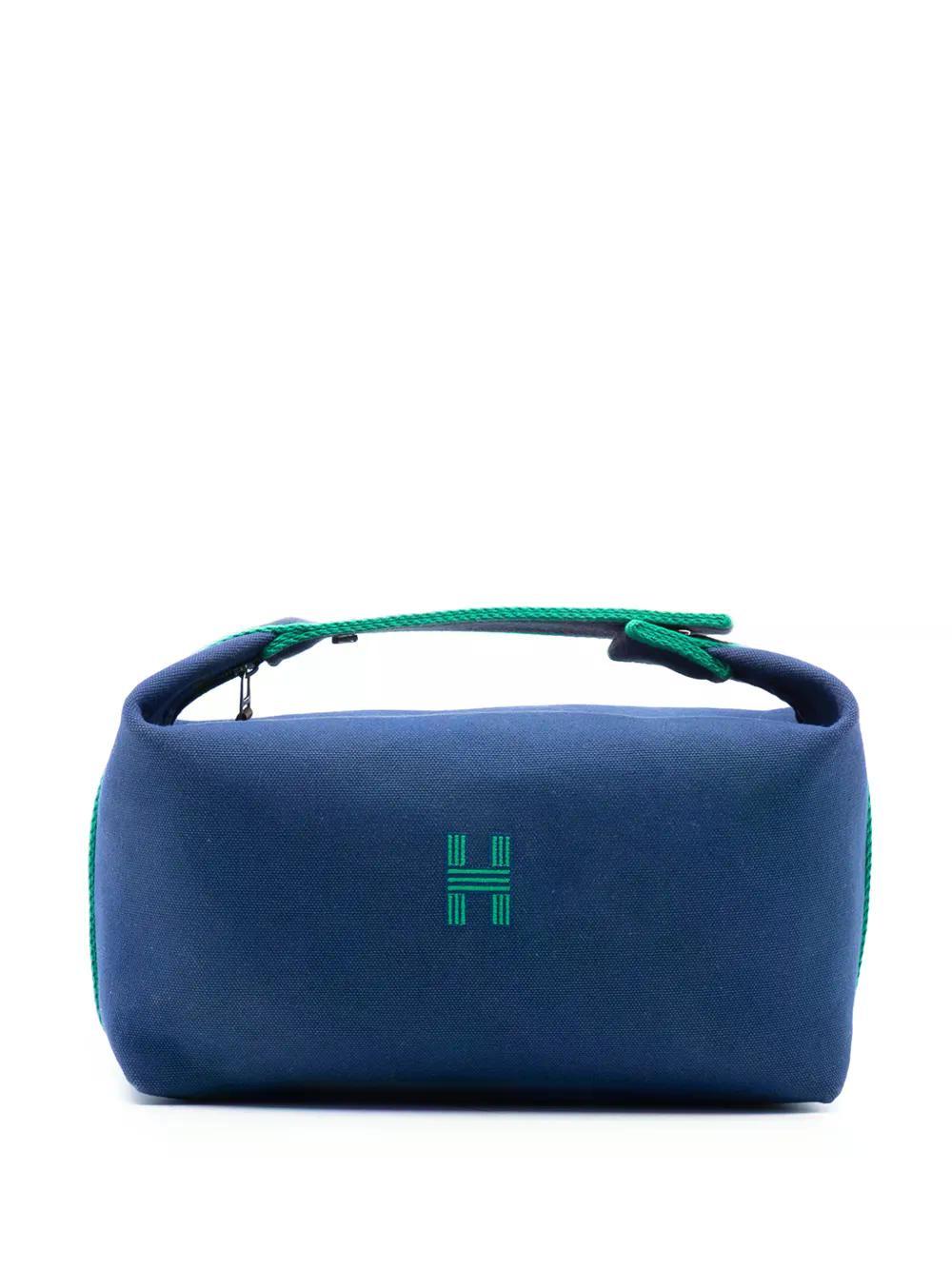 HermèS 2021-2025 Large Toile Bride A Brac Case Vanity Bag - Blue ...