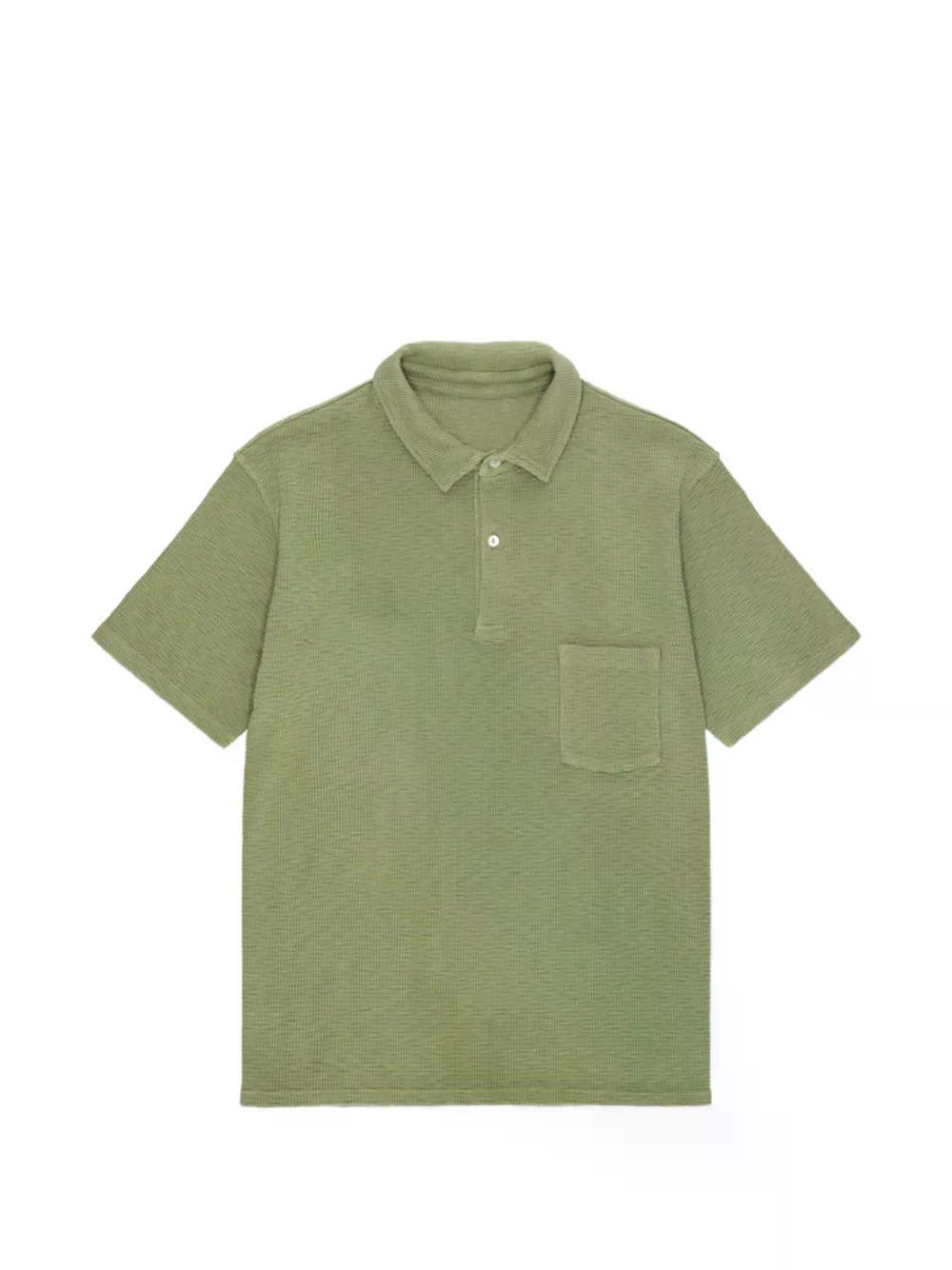 Fortela Missourim Waffle Pocketed Polo Shirt - Green | Editorialist