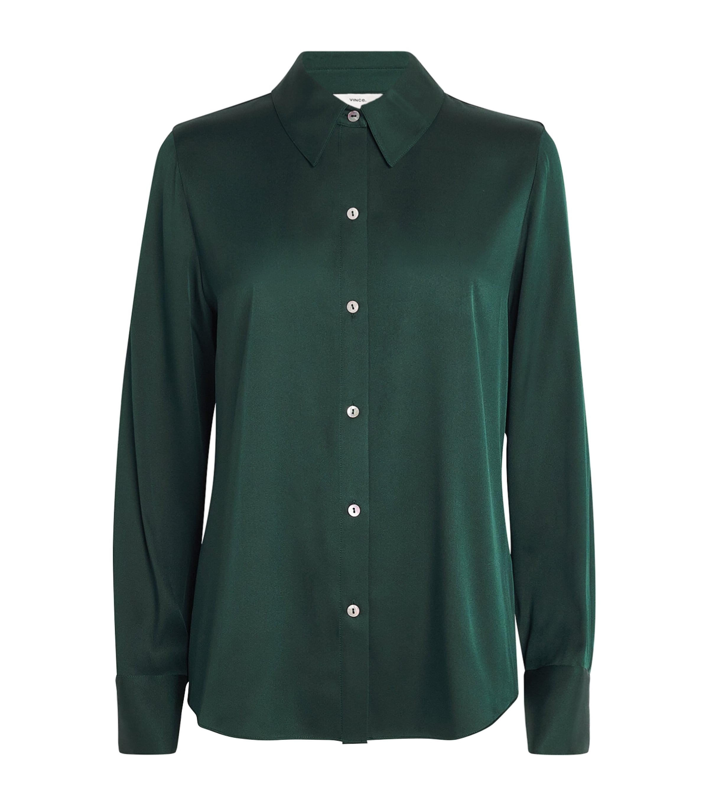 Vince Silk-Blend Shirt - Green | Editorialist