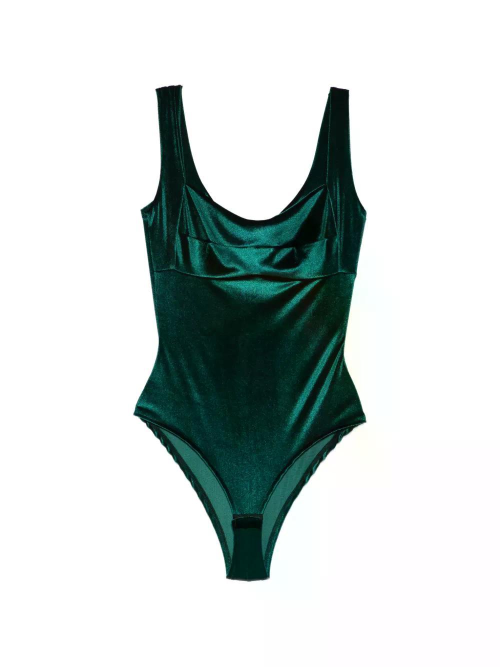 Atu Body Couture Paneled Bodysuit - Green | Editorialist