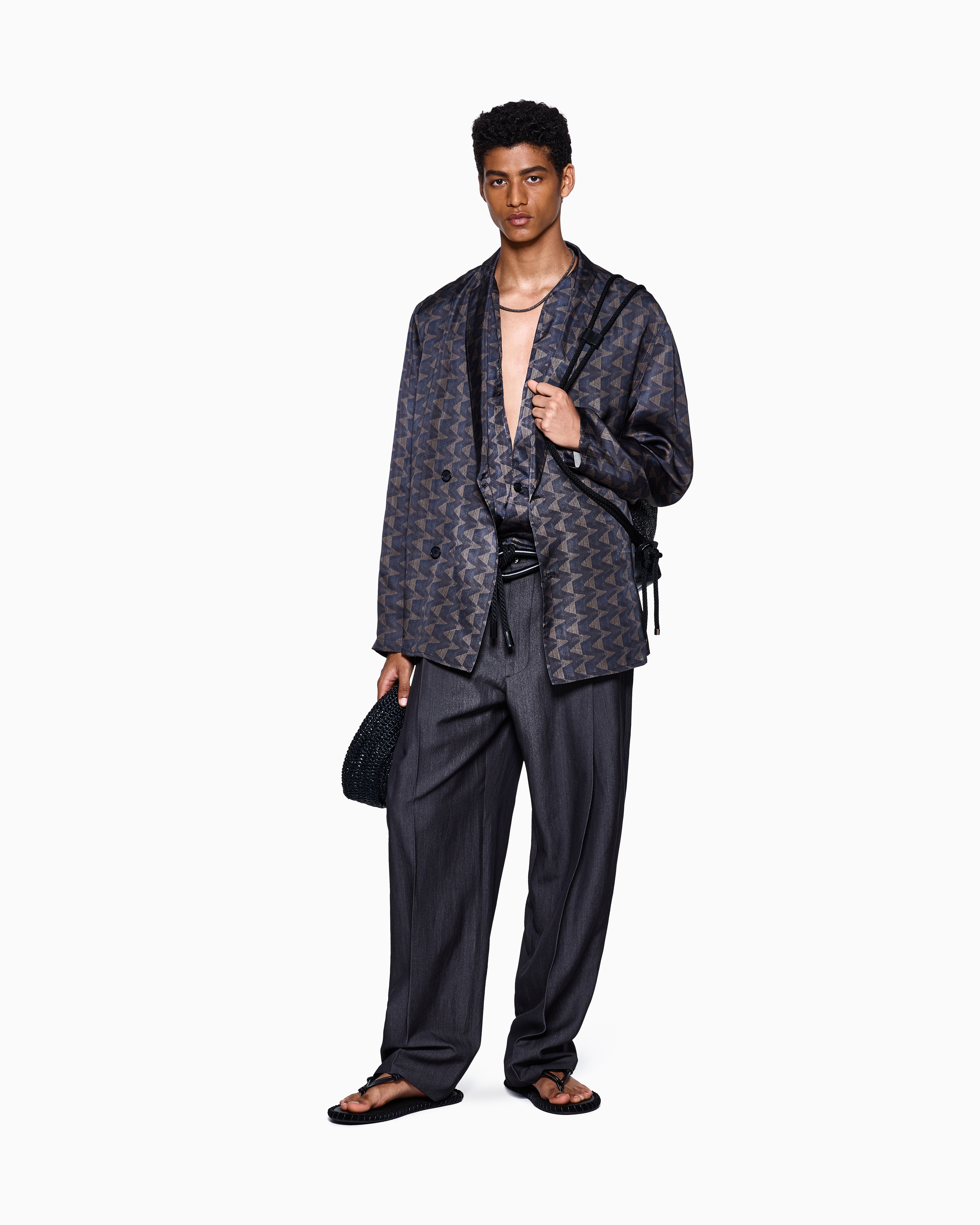 GIORGIO ARMANI Single-Breasted Cupro Canvas Waistcoat