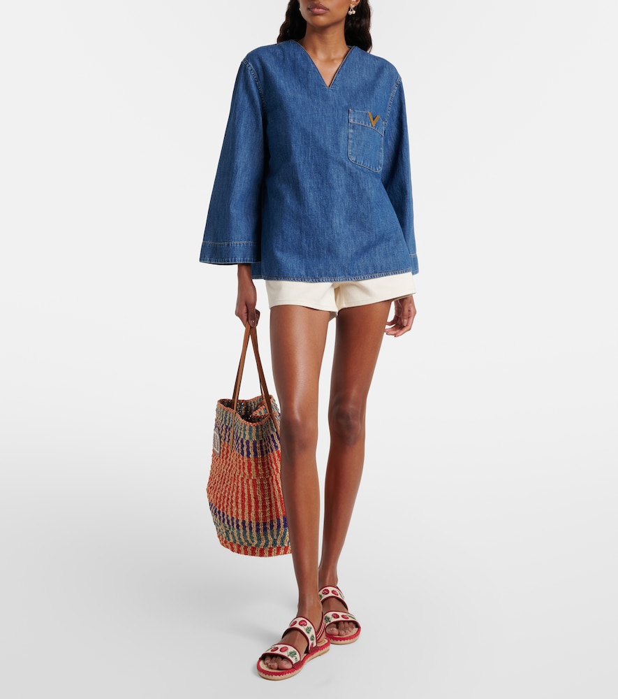 VALENTINO Leather-Trimmed Espadrille Sandals