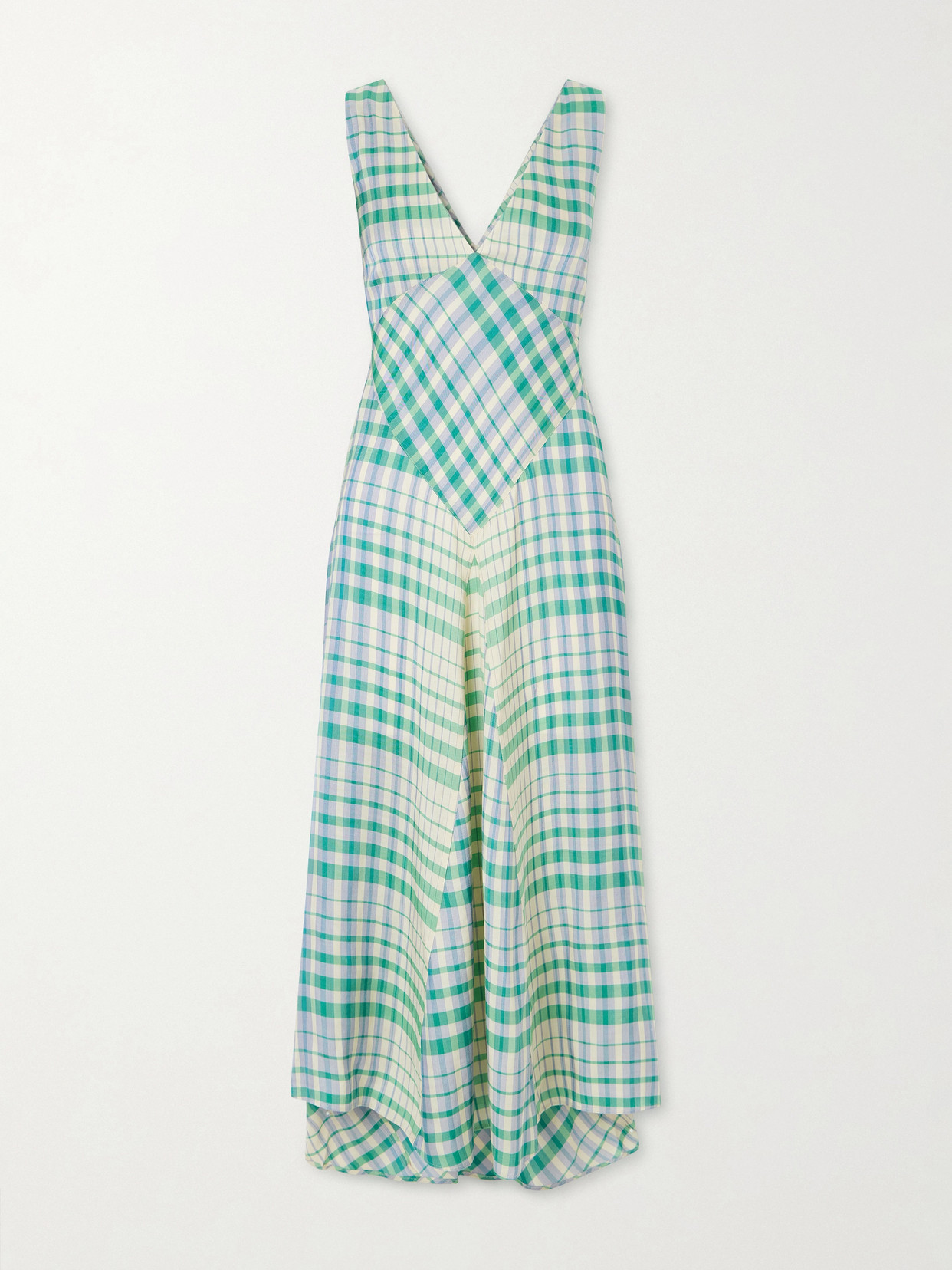 Polo Ralph Lauren Checked Woven Midi Dress - Green | Editorialist