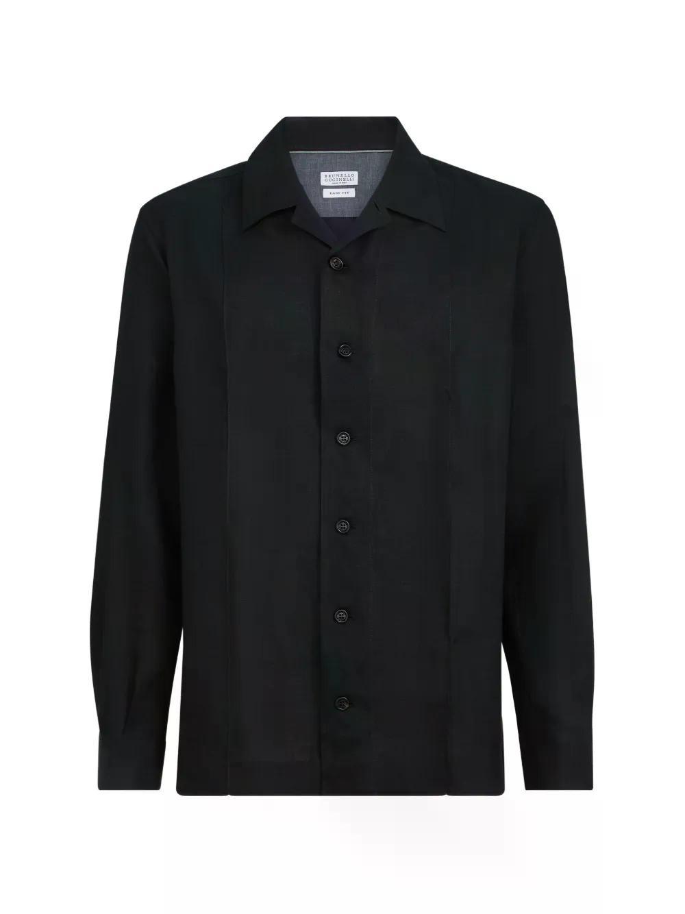 【PRY】Super100's Vareuse Shirt【black】 Lemaire Black Vareuse Shirt In Bk995 Jet Black - 55% Off