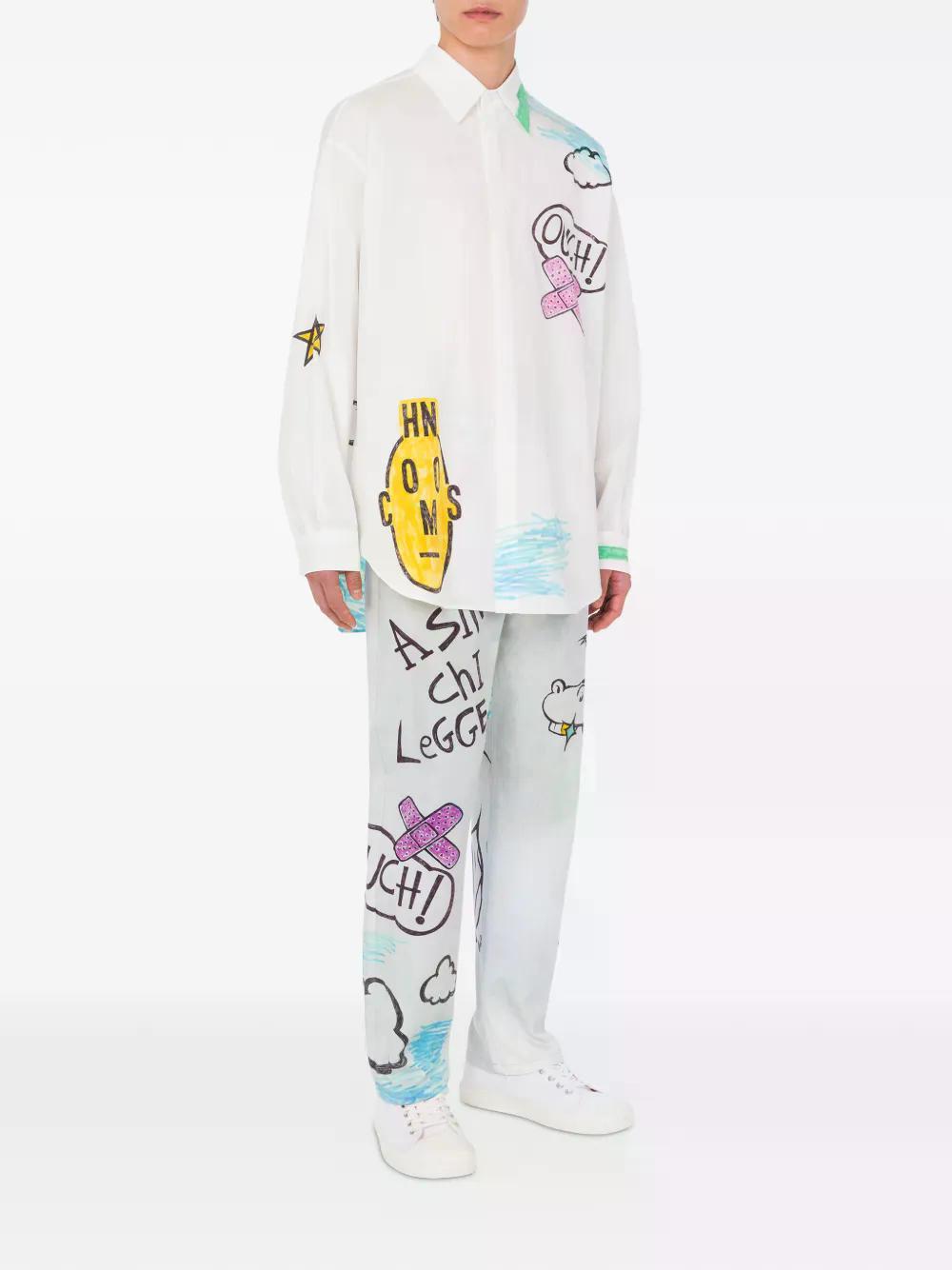 MOSCHINO Moschino Printed Cotton Bull Trousers