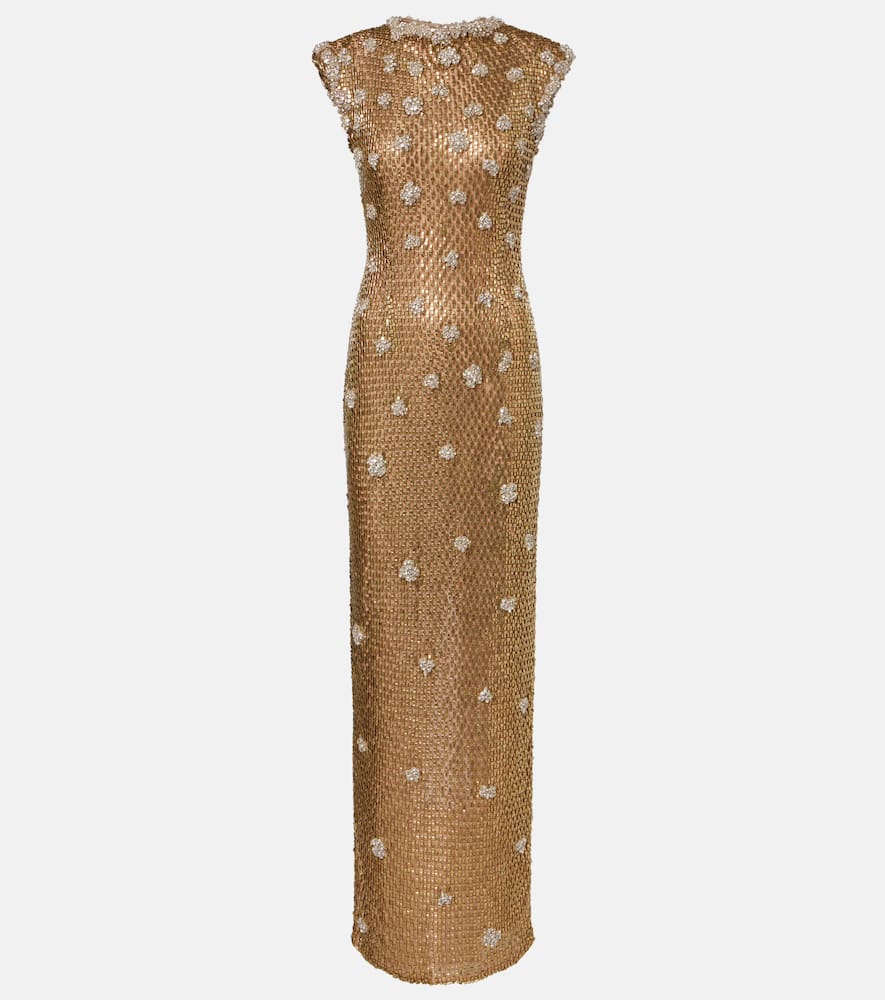Rachel Gilbert Solana Embellished Tulle Gown - Gold | Editorialist