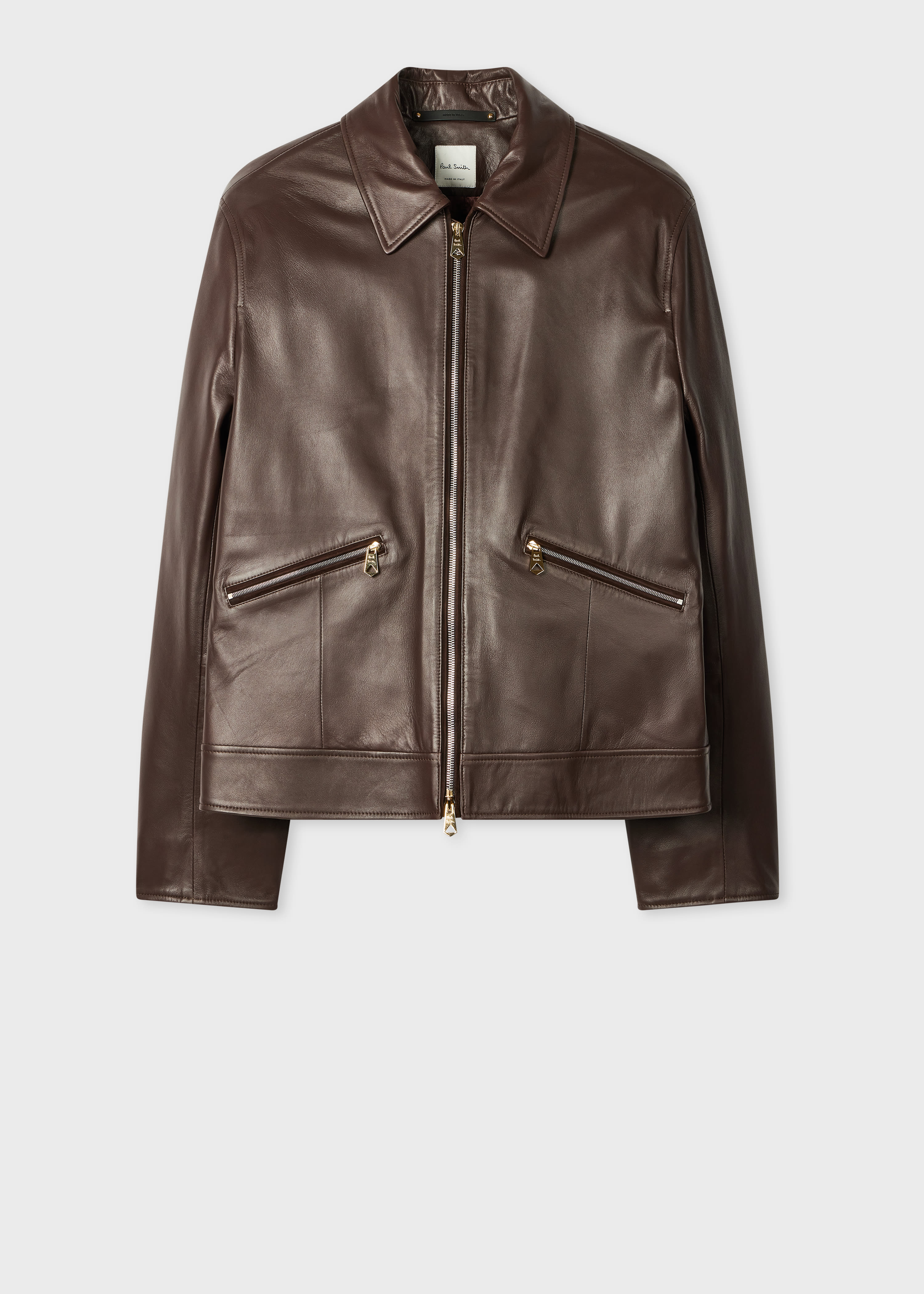 Paul Smith Nappa Leather Jacket - Brown - 50% Off | Editorialist