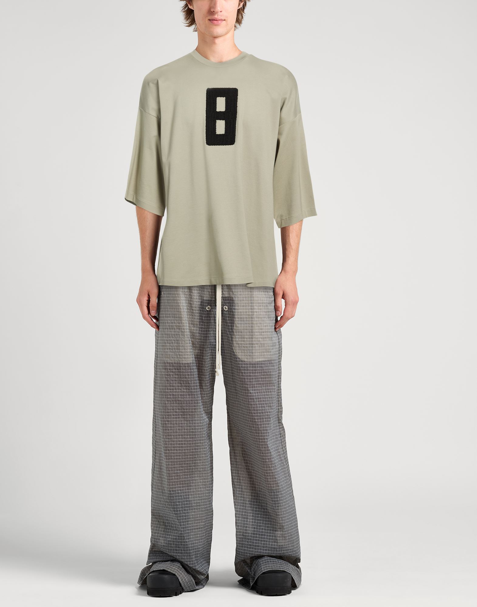 FEAR OF GOD man t-shirt light grey size s viscose, polyamide, elastane, acrylic