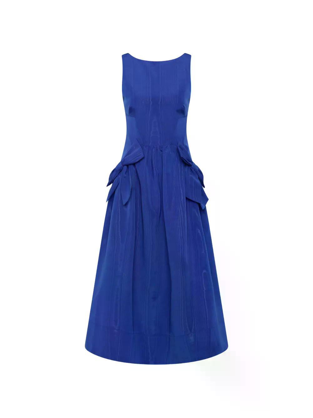 Rebecca Vallance Teles Bow-Embellished Midi Dress - Blue | Editorialist
