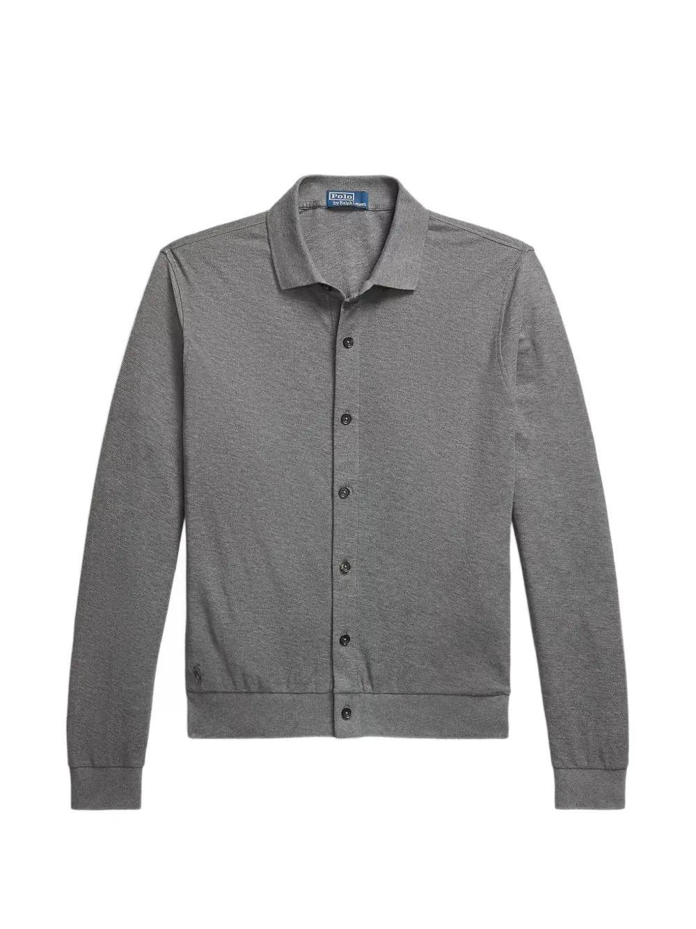 Polo Ralph Lauren Honeycomb Texture Collared Pullover - Grey | Editorialist